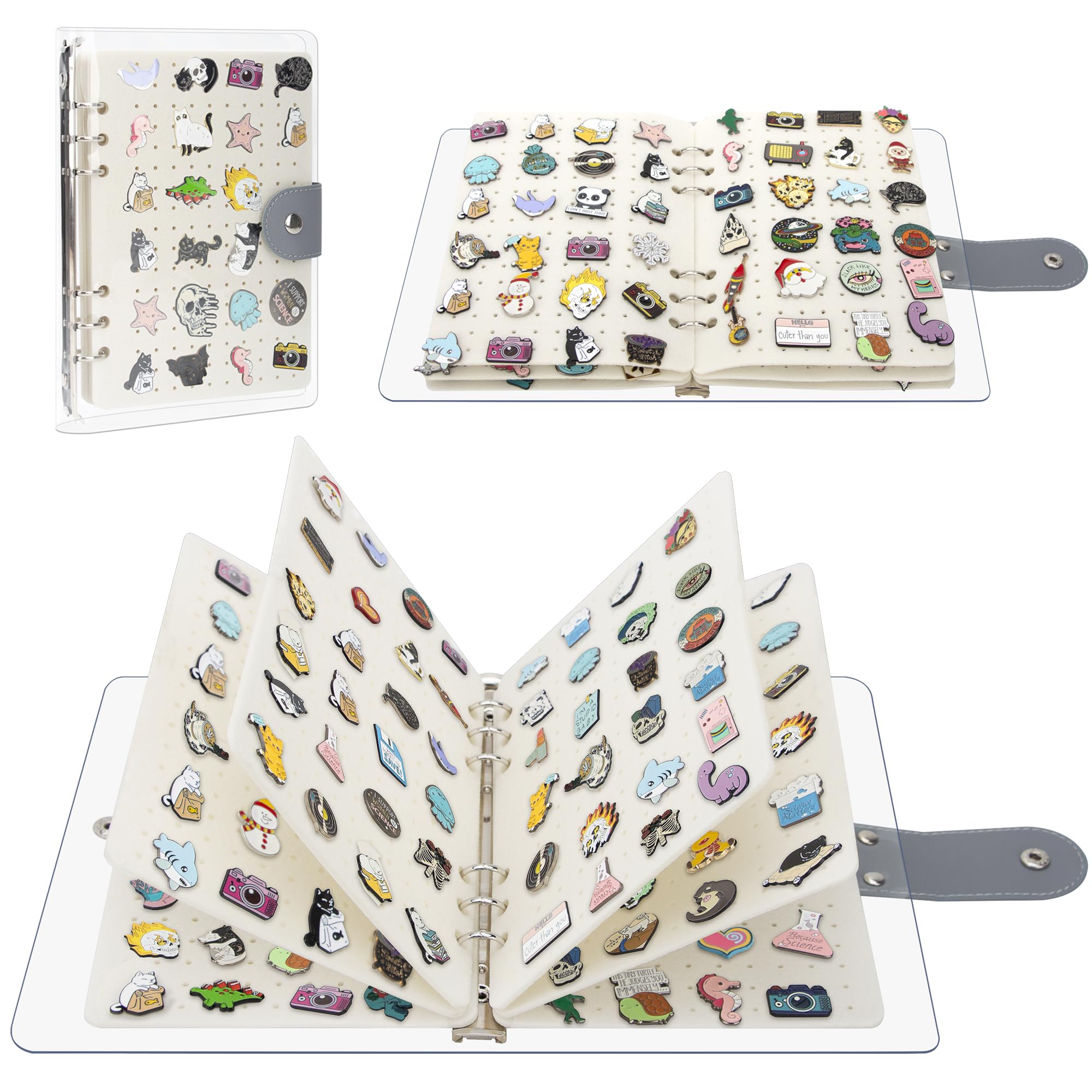 Amazon.com: PACMAXI A5 Enamel Pin Display Book, Clear PVC Cover ...