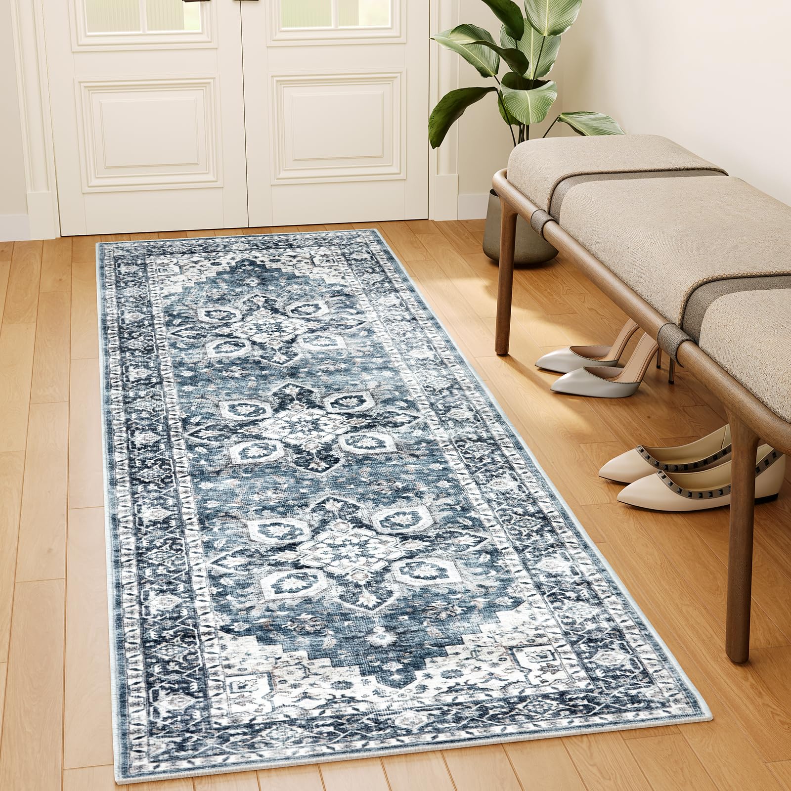 Amazon.com: AMADA HOMEFURNISHING 2x6 Washable Runner Rug, Low-Profile ...