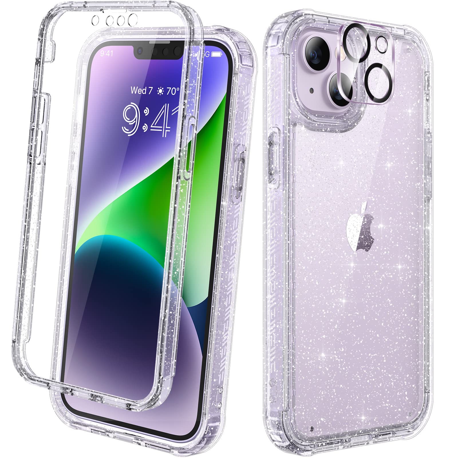 Diaclara Designed for iPhone 14 Case, Full Body Rugged Case with Built ...