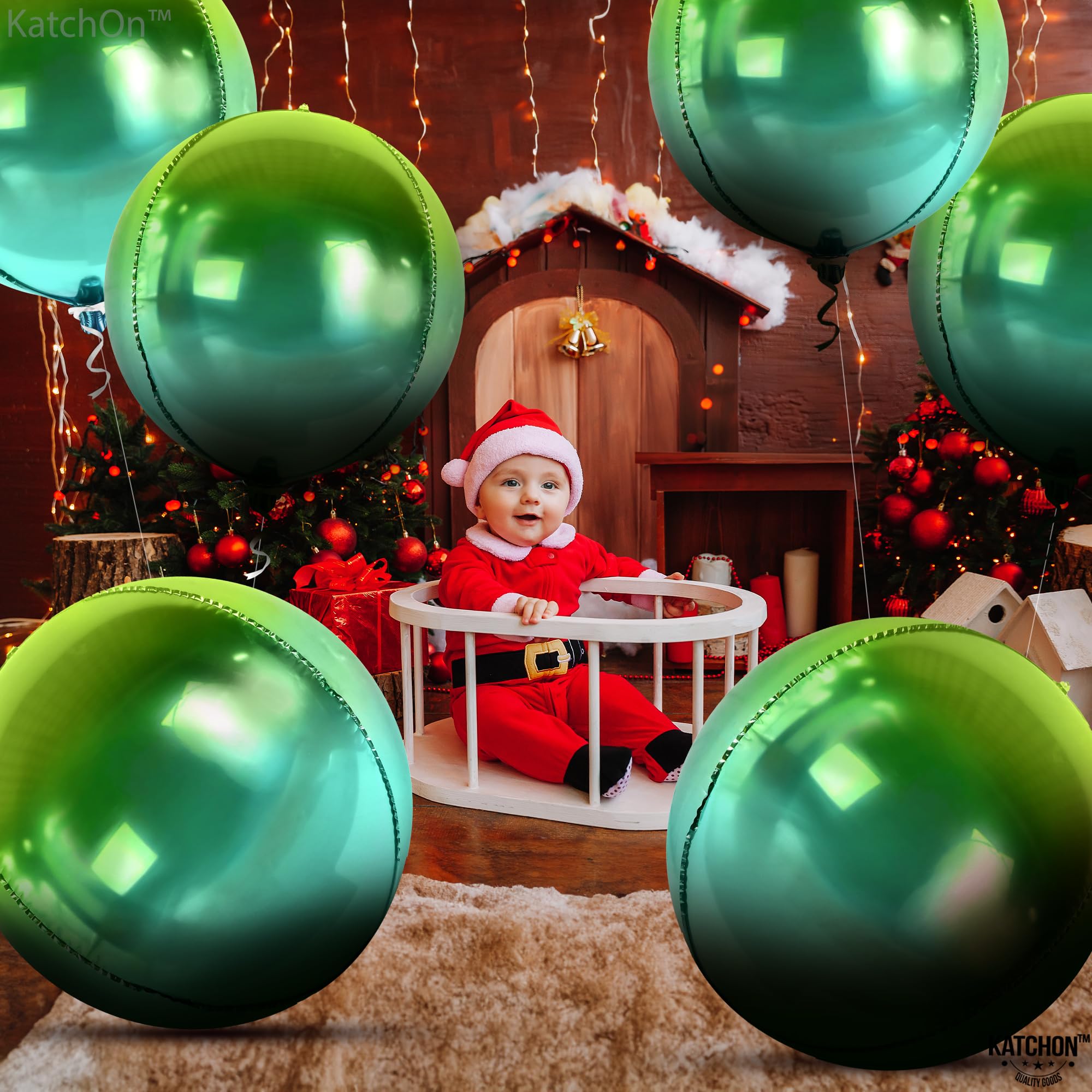 Snapklik.com : Big Gradient Green Foil Balloons - 22 Inch, Pack Of 6 4D ...