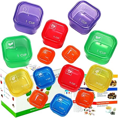 Amazon.com: Portion Control Containers, Double Set (14 Pieces) 21 Day ...