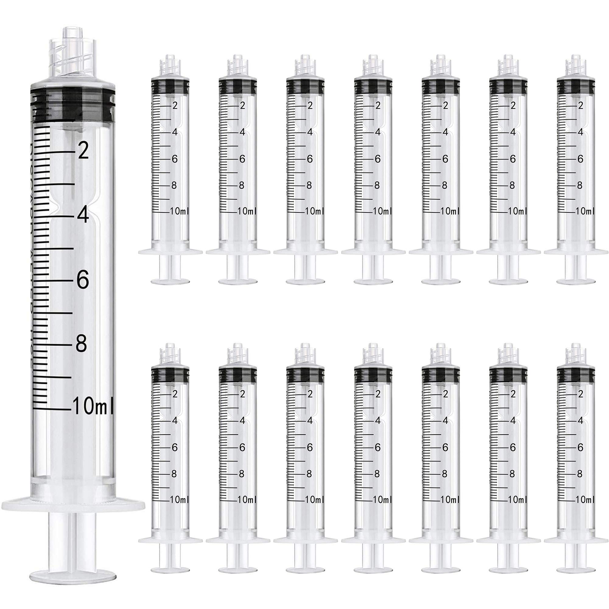 15 Pack 10ml Plastic Syringe Luer Lock Without Needle Individually ...