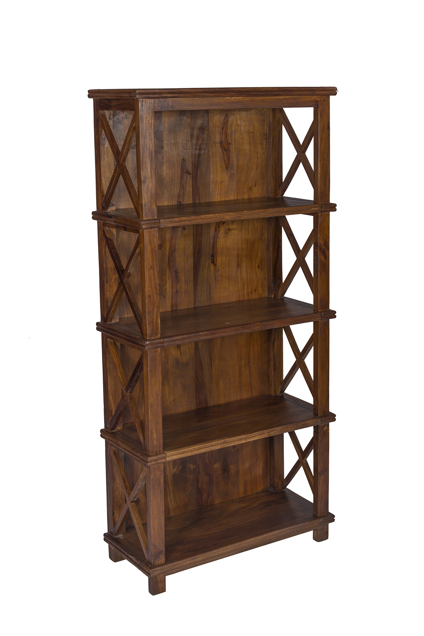 Buy Stylla London Solid Sheesham Wood Bookcase - Handcrafted Indian ...