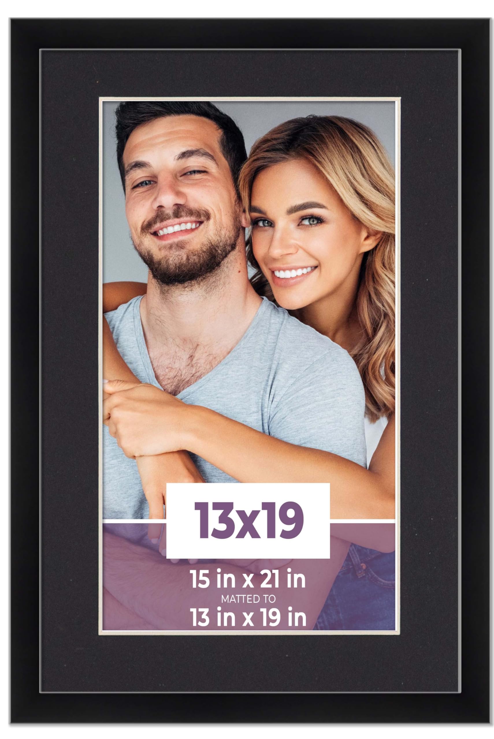 Amazon.com - CustomPictureFrames.com 13x19 Frame Black with Black ...