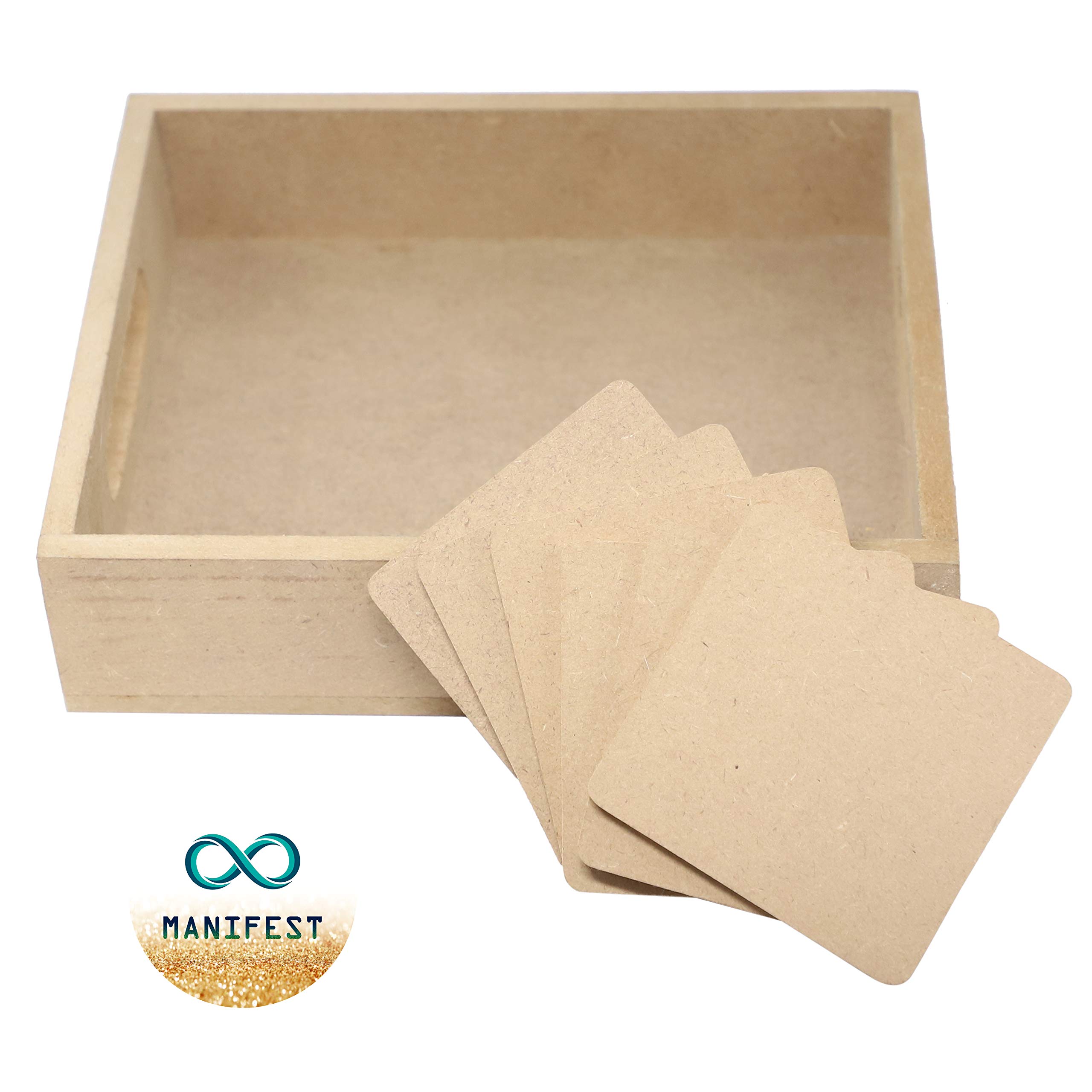 Buy MANIFEST DIY MDF Mini Small Wooden Tray (9inx8in) with Crazy Shaped ...