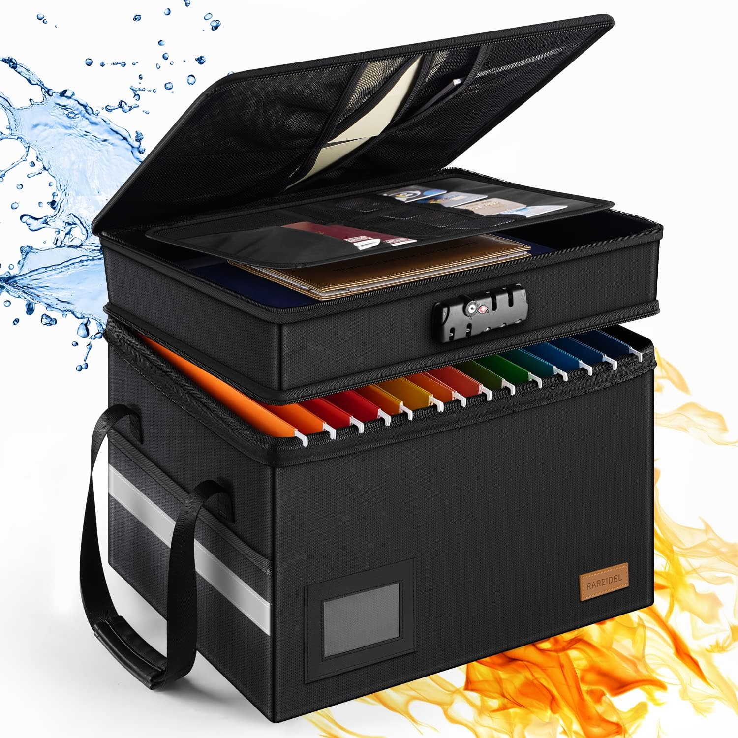Amazon.com: Rareidel Fireproof Document Box with Lock, 2 Layer ...