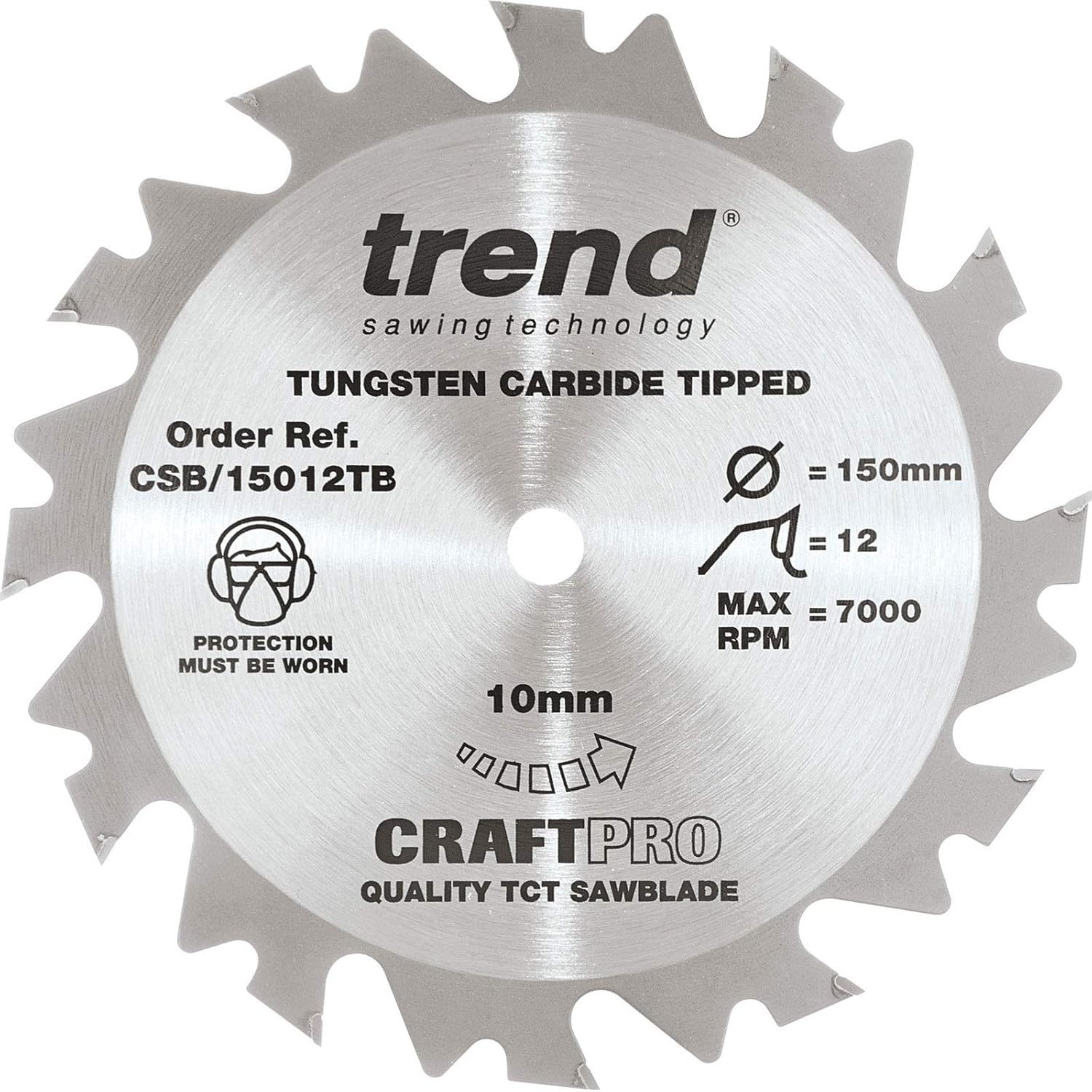 TREND CSB/15012TB CRAFT SAW BLADE 150 X 12T X 10 THIN : Amazon.co.uk ...