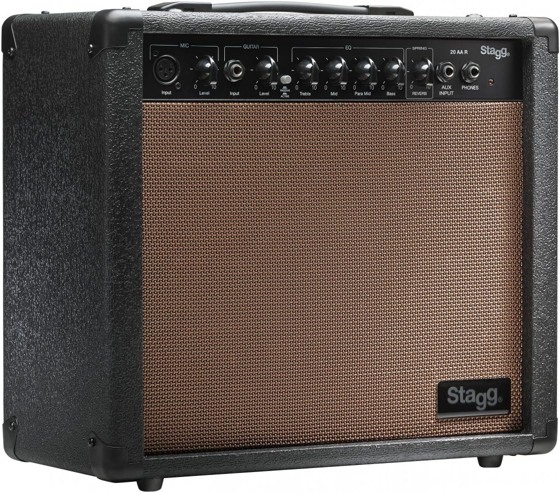 Amazon.com: Stagg 20 AA R USA 20 Watt RMS Acoustic Guitar Amplifier ...