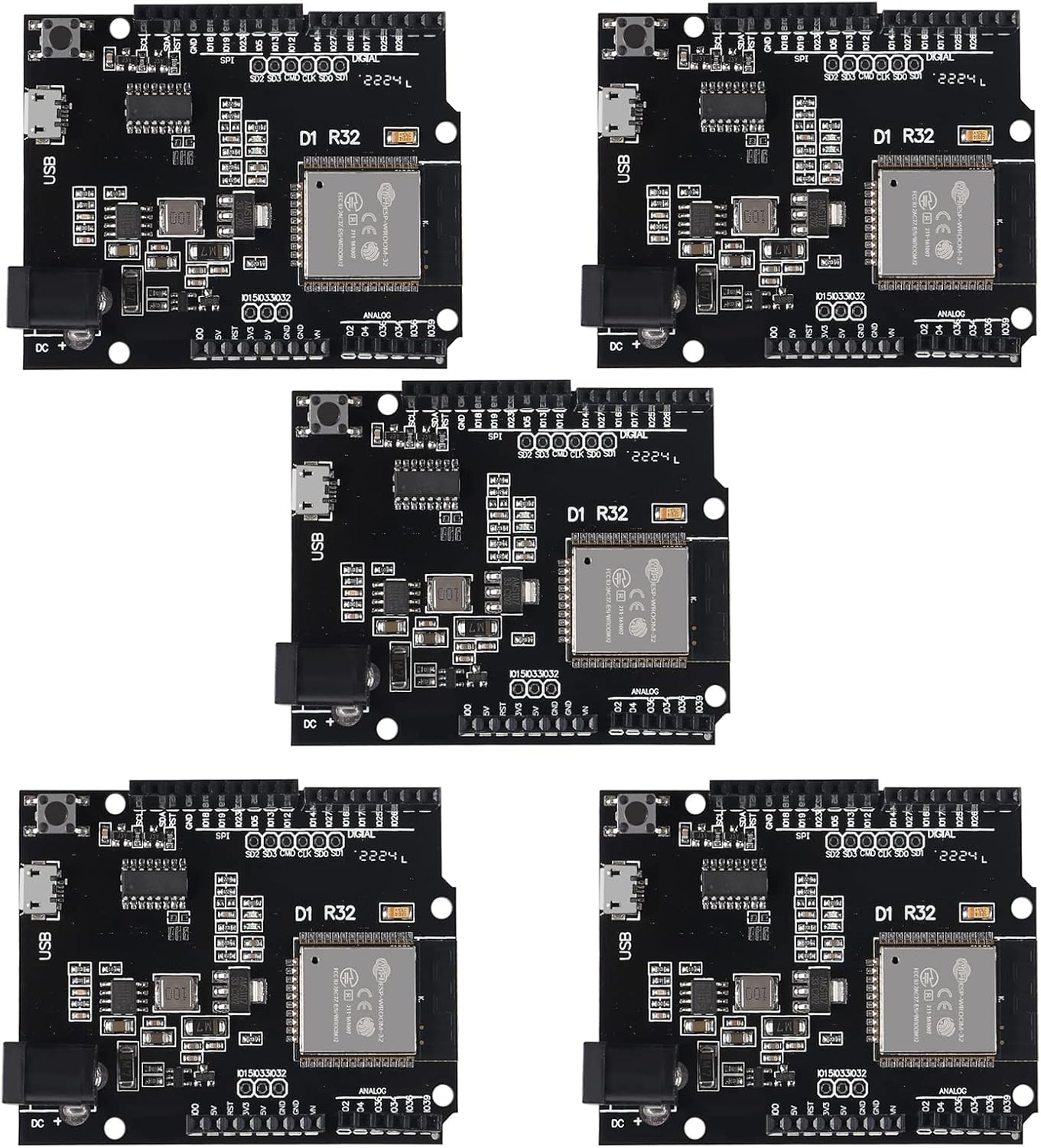 Amazon.com: 5Pcs ESP32 ESP-32 WiFi Bluetooth Board Module CH340 4MB ...