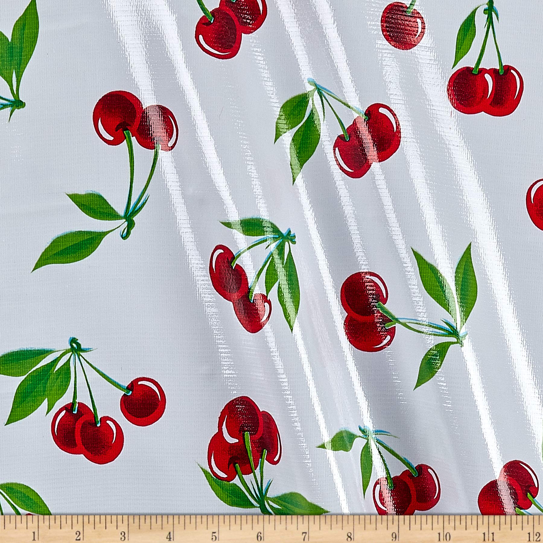 Amazon.com: Oilcloth Stella Cherries White, Fabric by the Yard : Home ...