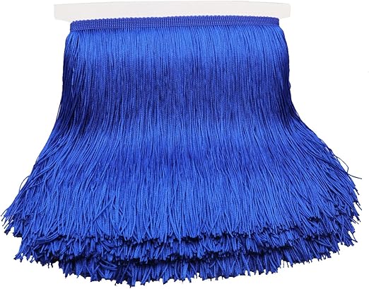 Amazon.com: 8 Inch Width Blue Fringe Trim 10 Yards Long Tassel Sewing ...
