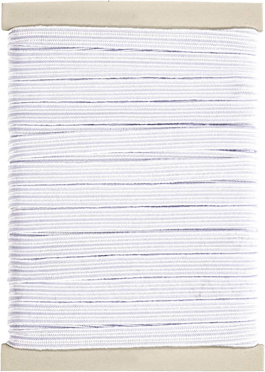 Whaline 11 Yards Flat Elastic Cord 1/4 Inch White Stretch String ...