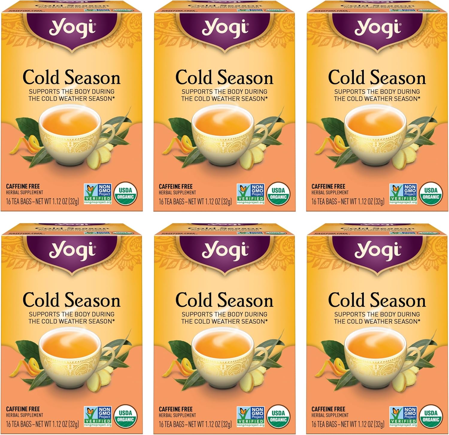 Amazon.com : Yogi Tea Cold Season Tea - 16 Tea Bags per Pack (6 Packs ...