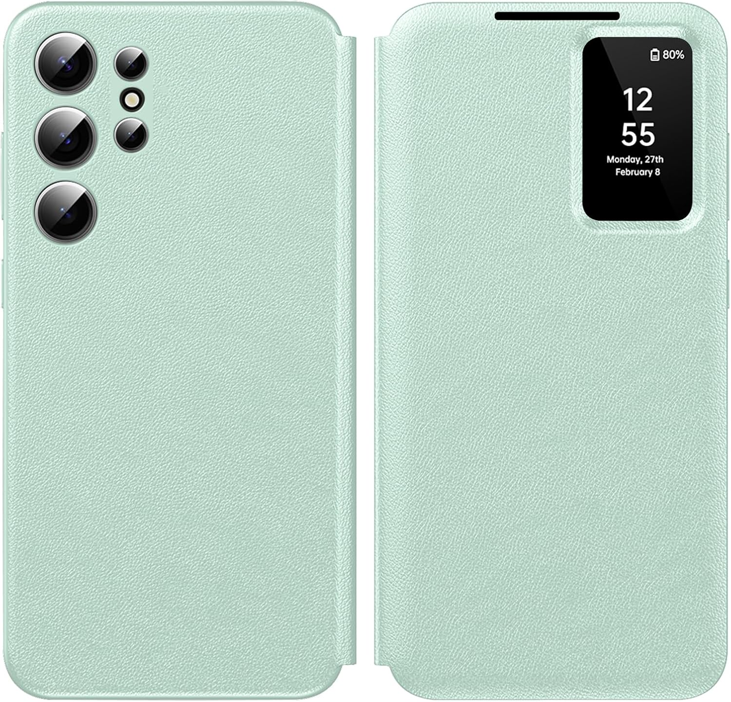 for Samsung Galaxy S25 Ultra Smart View Case, Wallet Case with Clear S ...