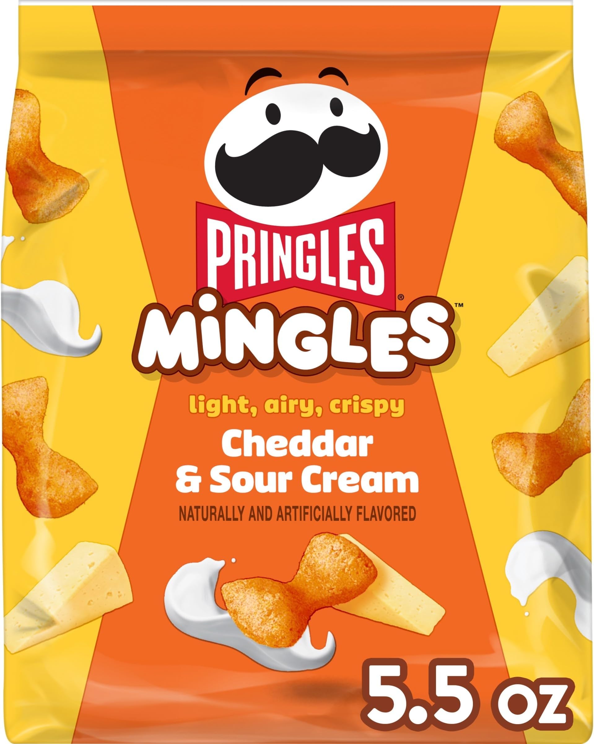 Amazon.com: Pringles Mingles Puffed Snacks, Cheddar and Sour Cream ...