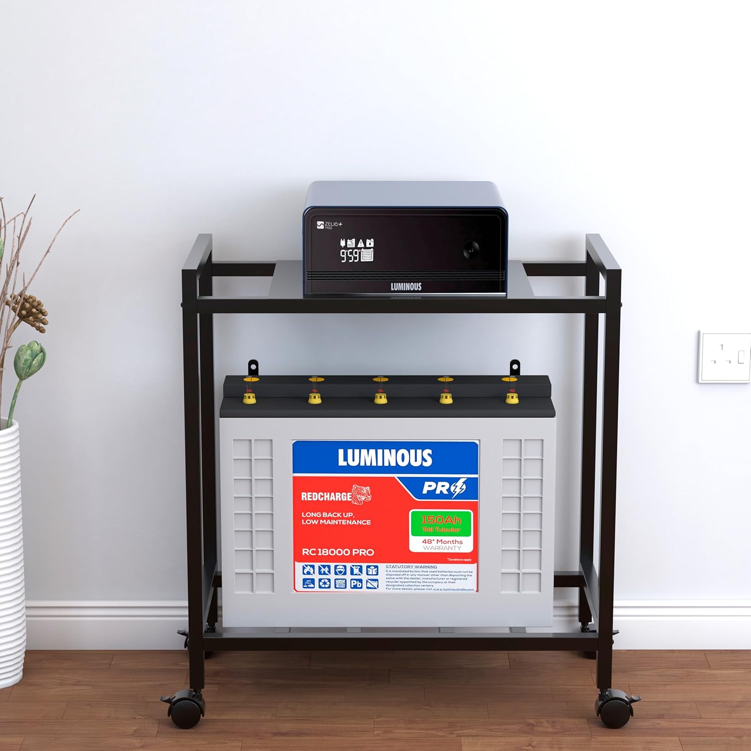 DECOWORLD | 2 Tier Inverter Stand with Wheels | UPS Stand and Inverter ...