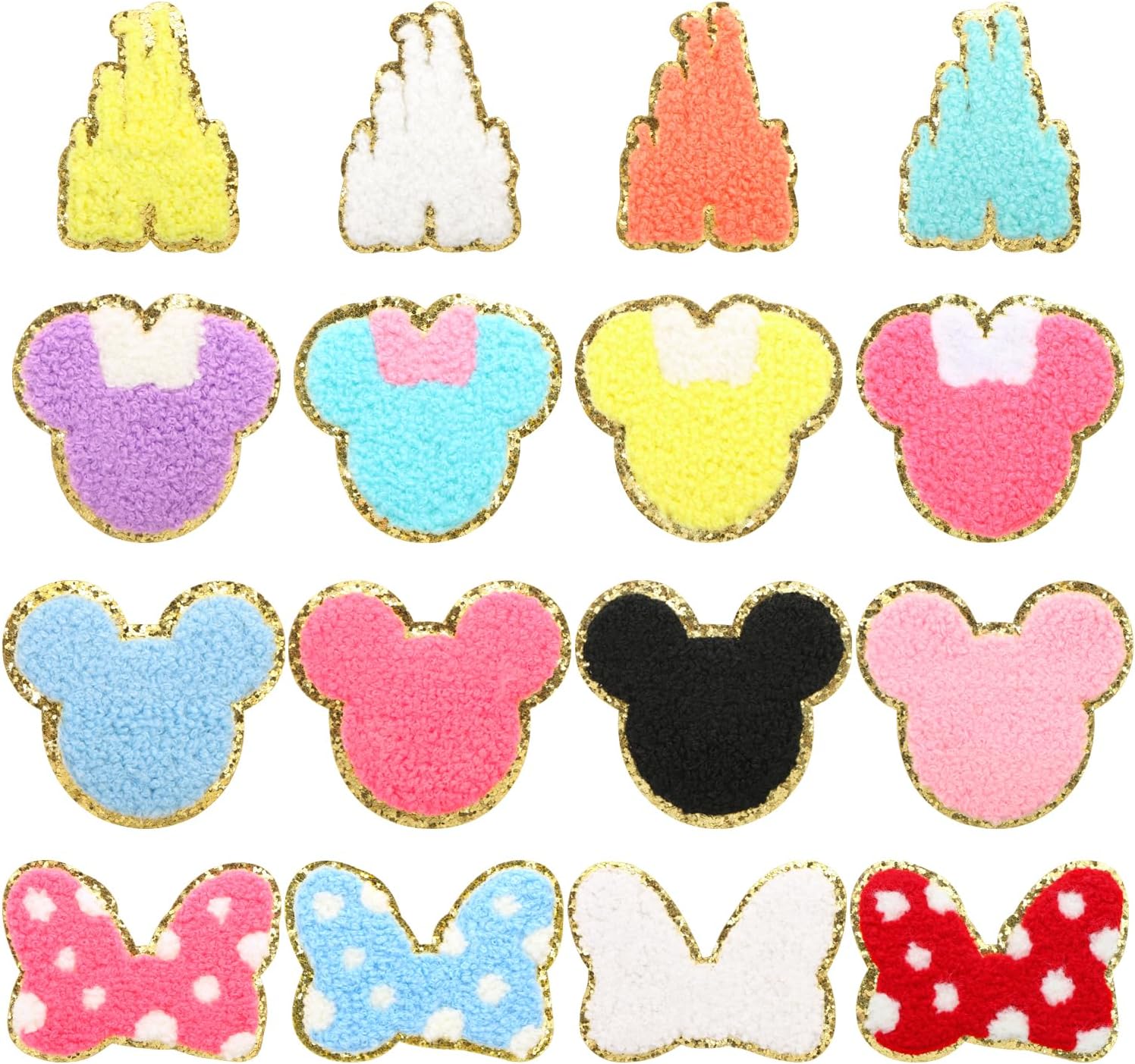 Amazon.com: Aunifun 16 PCS Chenille Mouse Head Patches, Cute Mouse Head ...