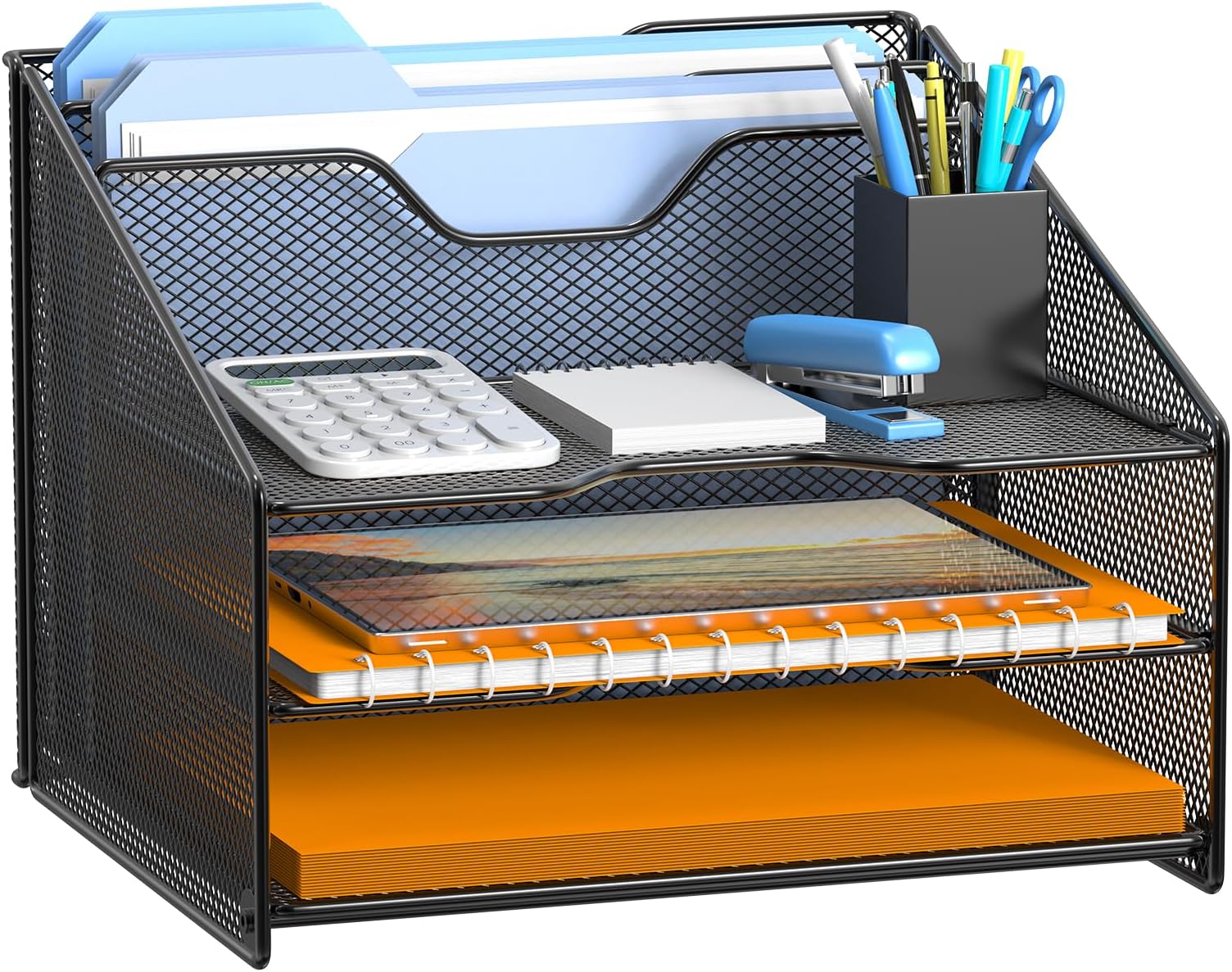 Amazon.com: MINDEPOT Desk Paper Organizer Tray, Desktop File Folder ...