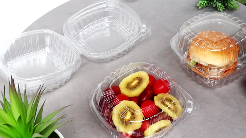 Watch Clear Plastic Take out Containers,Square Hinged Food Container on ...