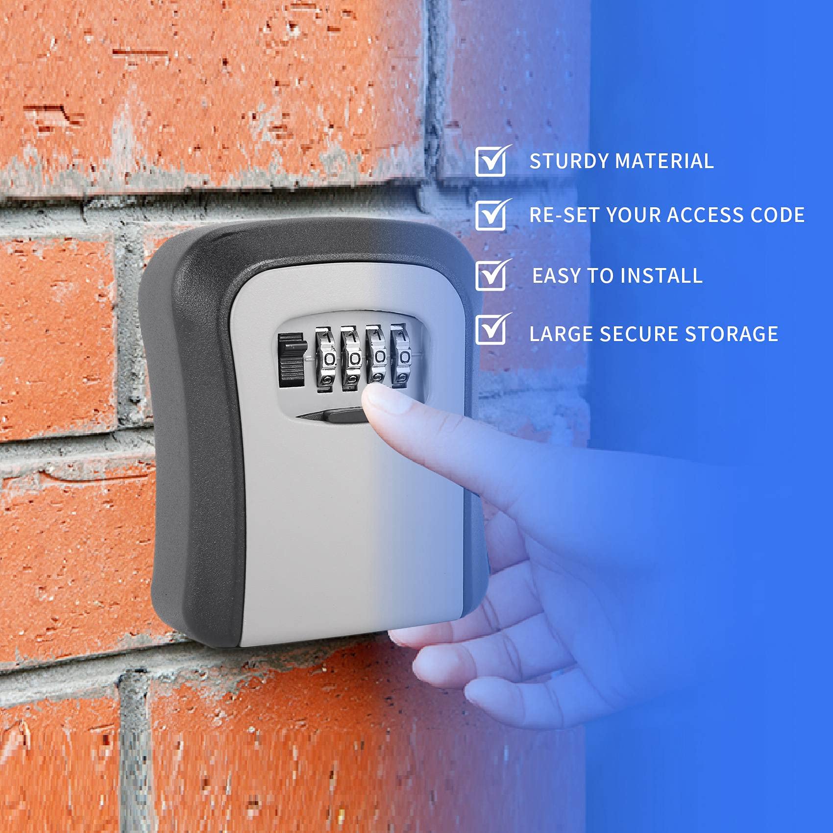 Key Boxes Wall Mounted Outdoor - Keybox With Code Outdoor | 4-Digit ...