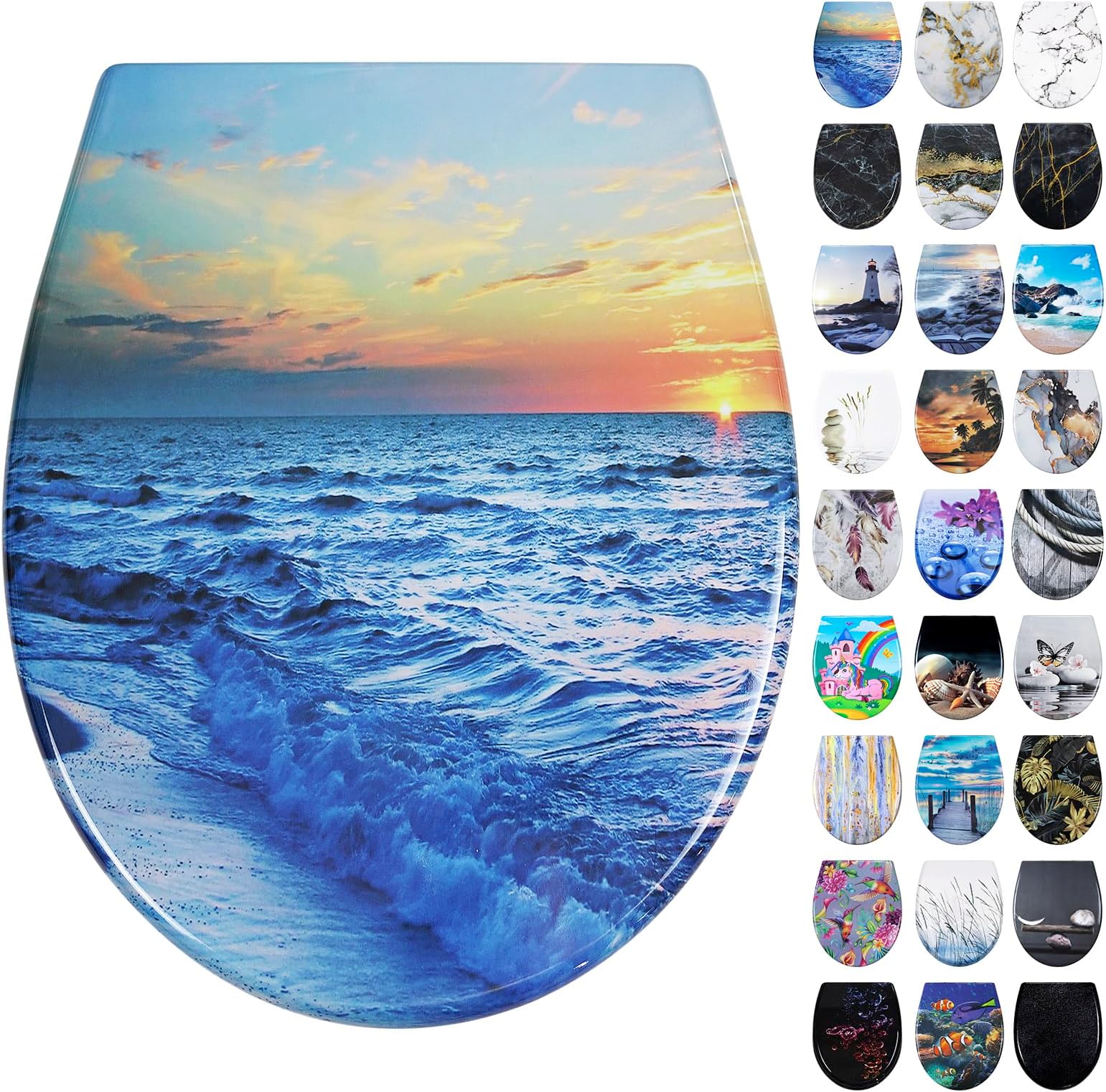 'aquaSu® WC-Sitz mit Absenkautomatik | Motiv Weltall | Stabiler ...