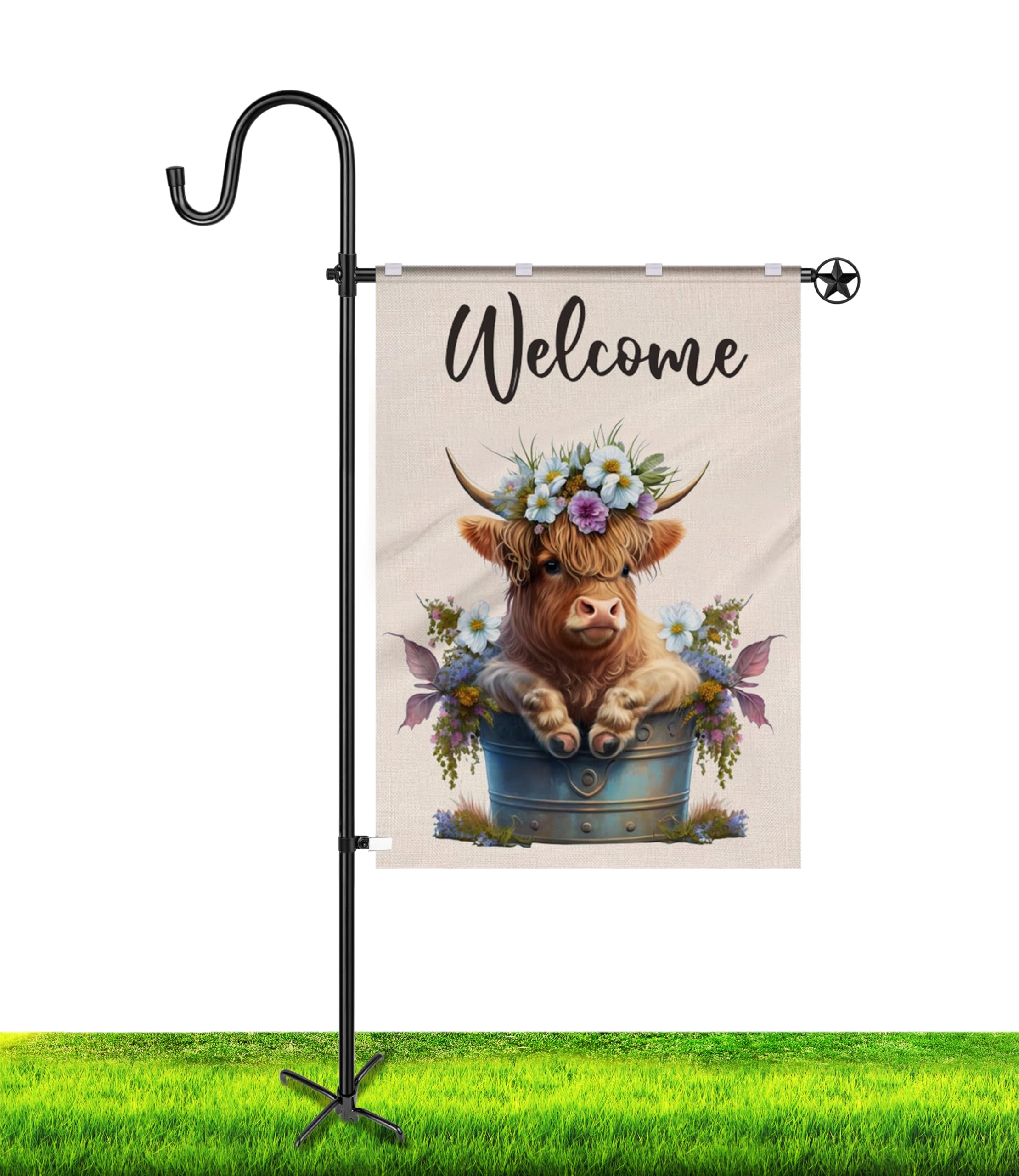 Amazon.com : XDW-GIFTS Garden Flag Stand, Sturdy Flag Pole Holder with ...