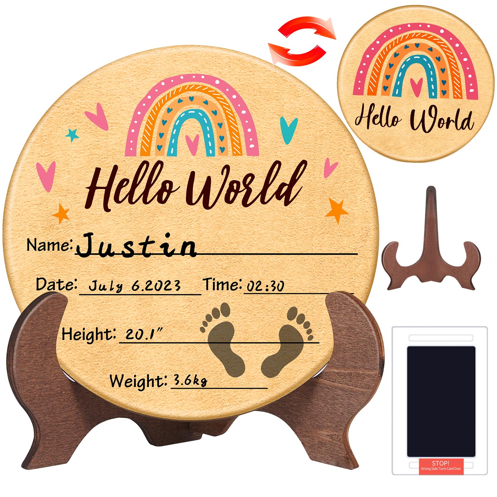 Amazon.com: Swooflia Baby Announcement Hello World Newborn Welcome Sign ...