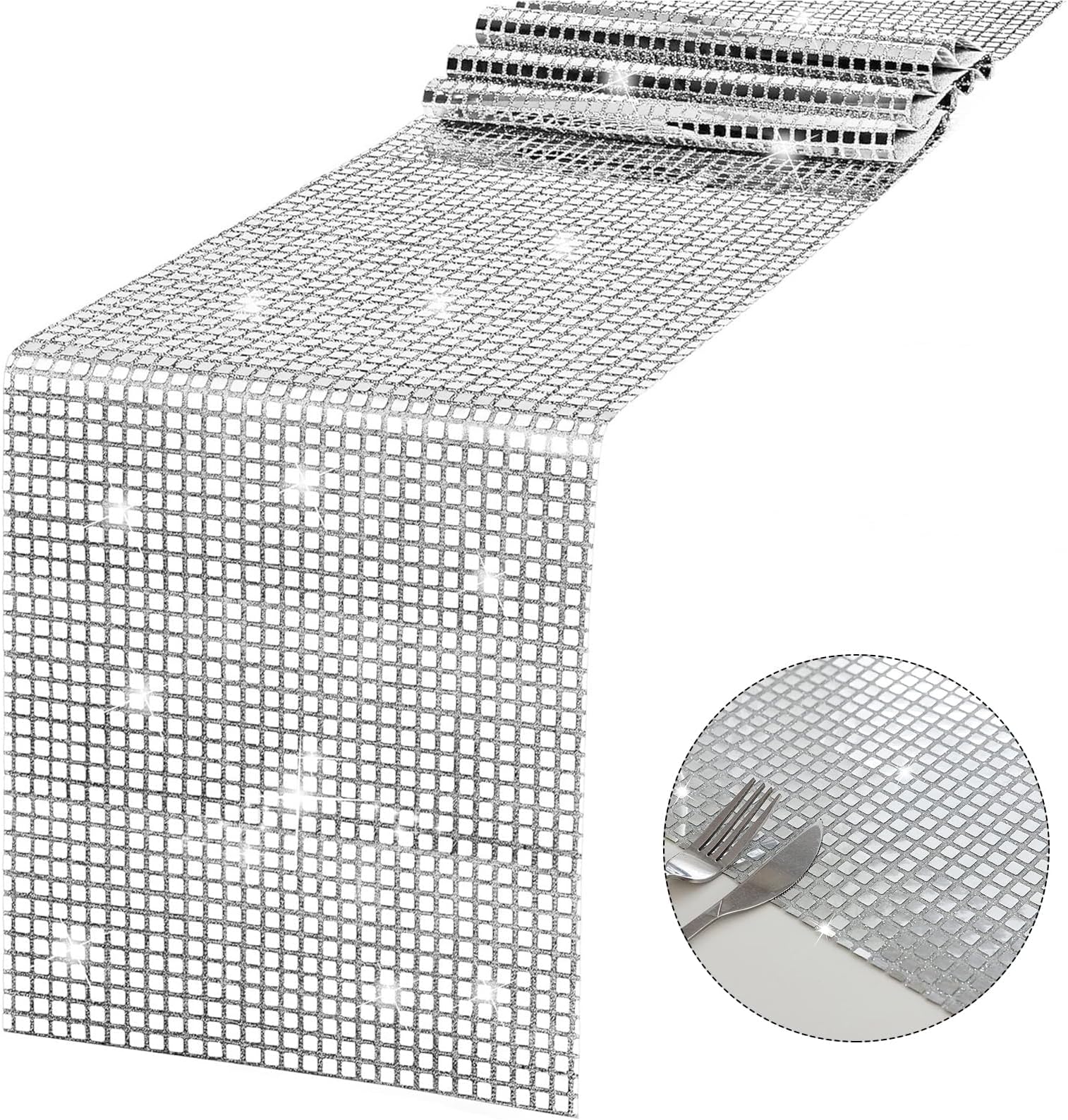 Amazon.com: TOSPARTY 13 x 71 Inch Glitter Disco Table Runner Mirror ...