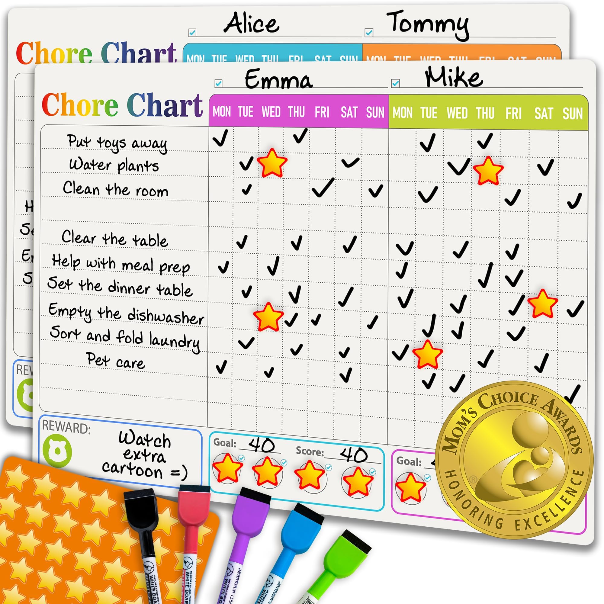 Snapklik.com : QUOKKA Behavior Chore Chart For Multiple Kids -7x10 Inch ...