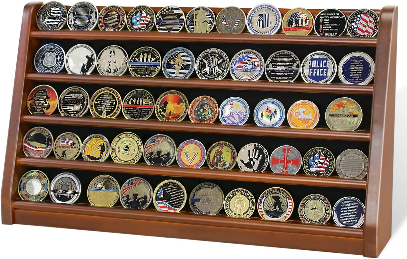 Amazon.com: LIUYALO 13 Rows Solid Wood Challenge Coin Display Case ...