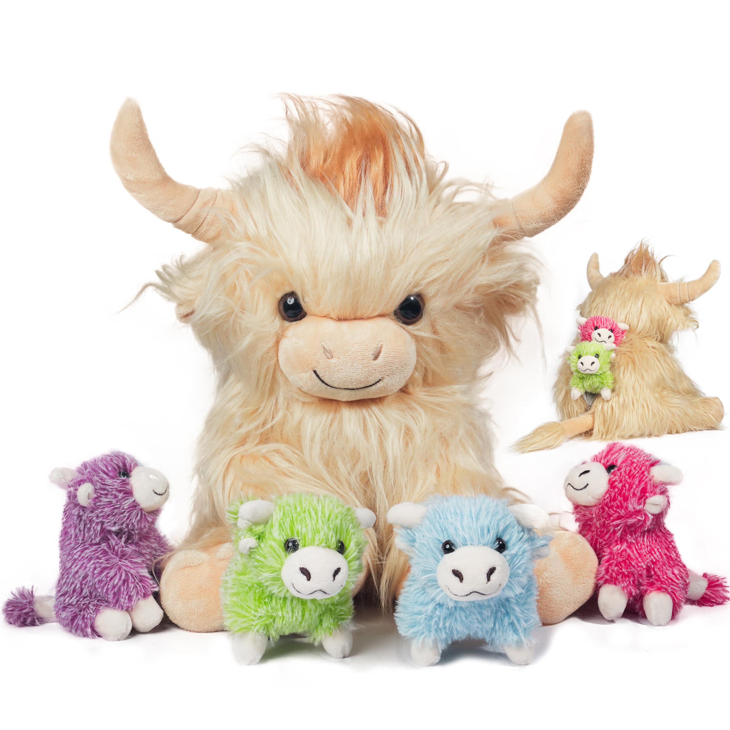 Amazon.com: XYHQYB Highland Cow Stuffed Animals, 5 in 1 Scottish ...