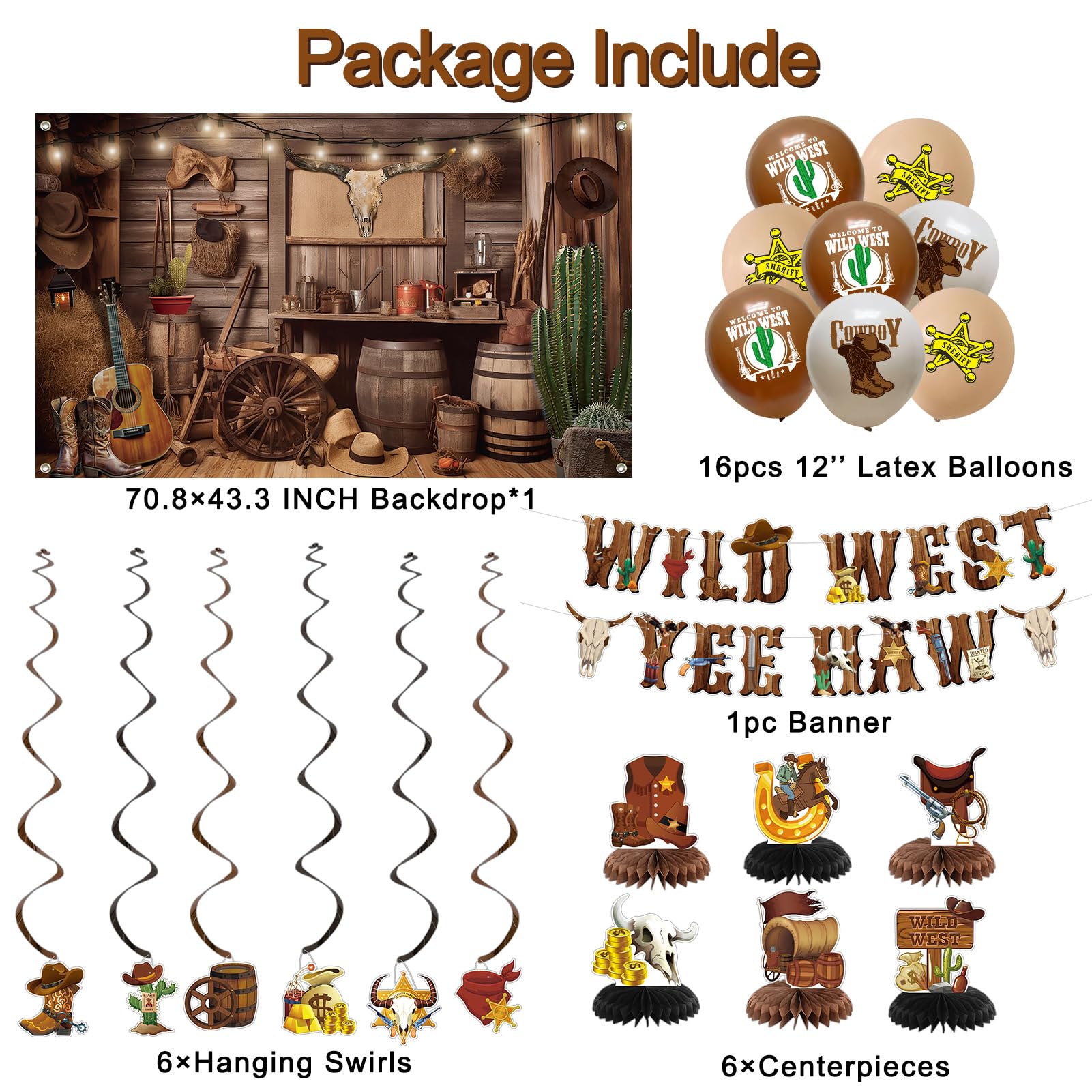 Snapklik.com : Western Party Decorations, Wild West Yee Haw Banner ...