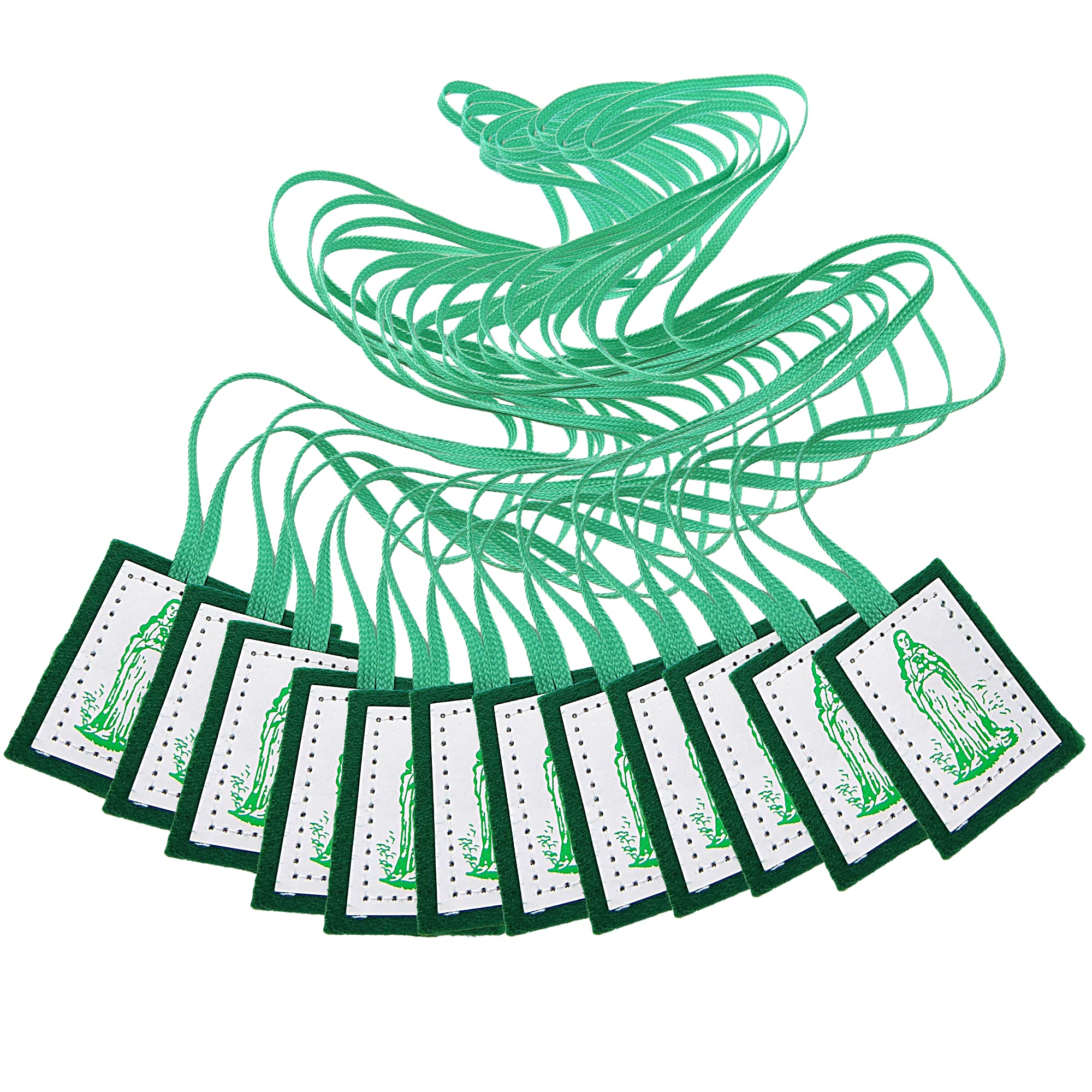 Buy Buk Wool-Backed Green Scapulars Catholic, Single Paneled Scapular ...