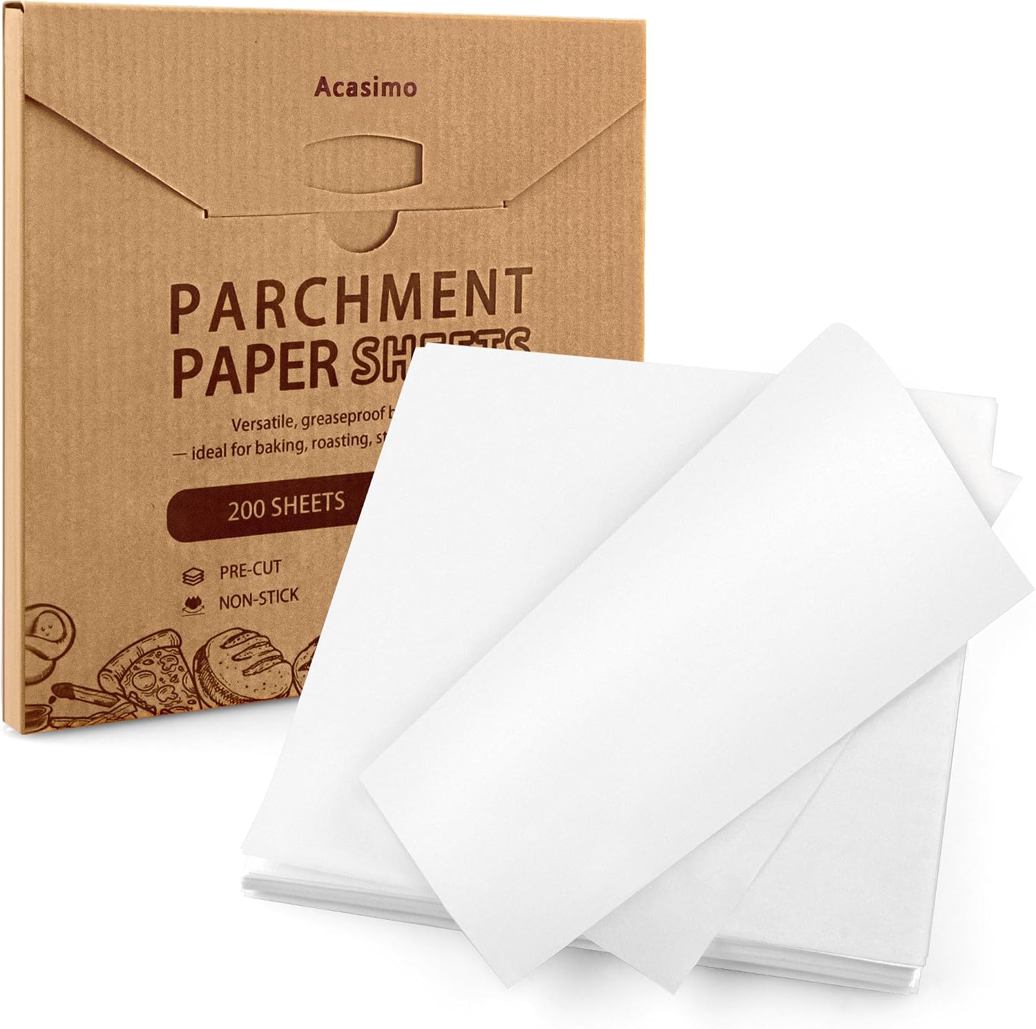 Amazon.com: 200PCS Parchment Paper Sheets, 10x10in, Squares Baking ...
