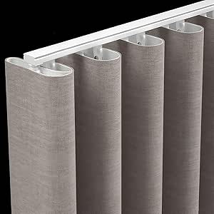 Heavy-Duty Ripplefold Curtain Track Set 2.3ft to 20.7ft Adjustable ...