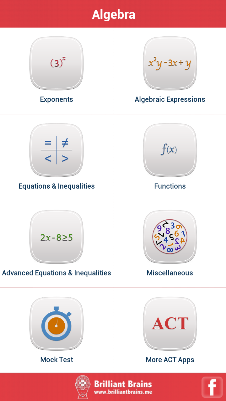 ACT Math : Algebra - App on Amazon Appstore