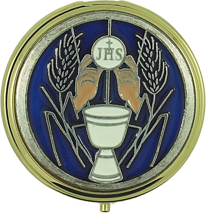 Amazon.com: Needzo Blue Round Enamel PYX, Holy Communion Host Wafers ...