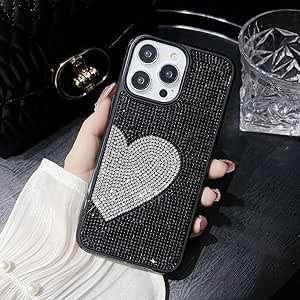 Amazon.com: VALRION Compatible with iPhone 16 Pro Bling Case Glitter Full Diamond Rhinestone ...