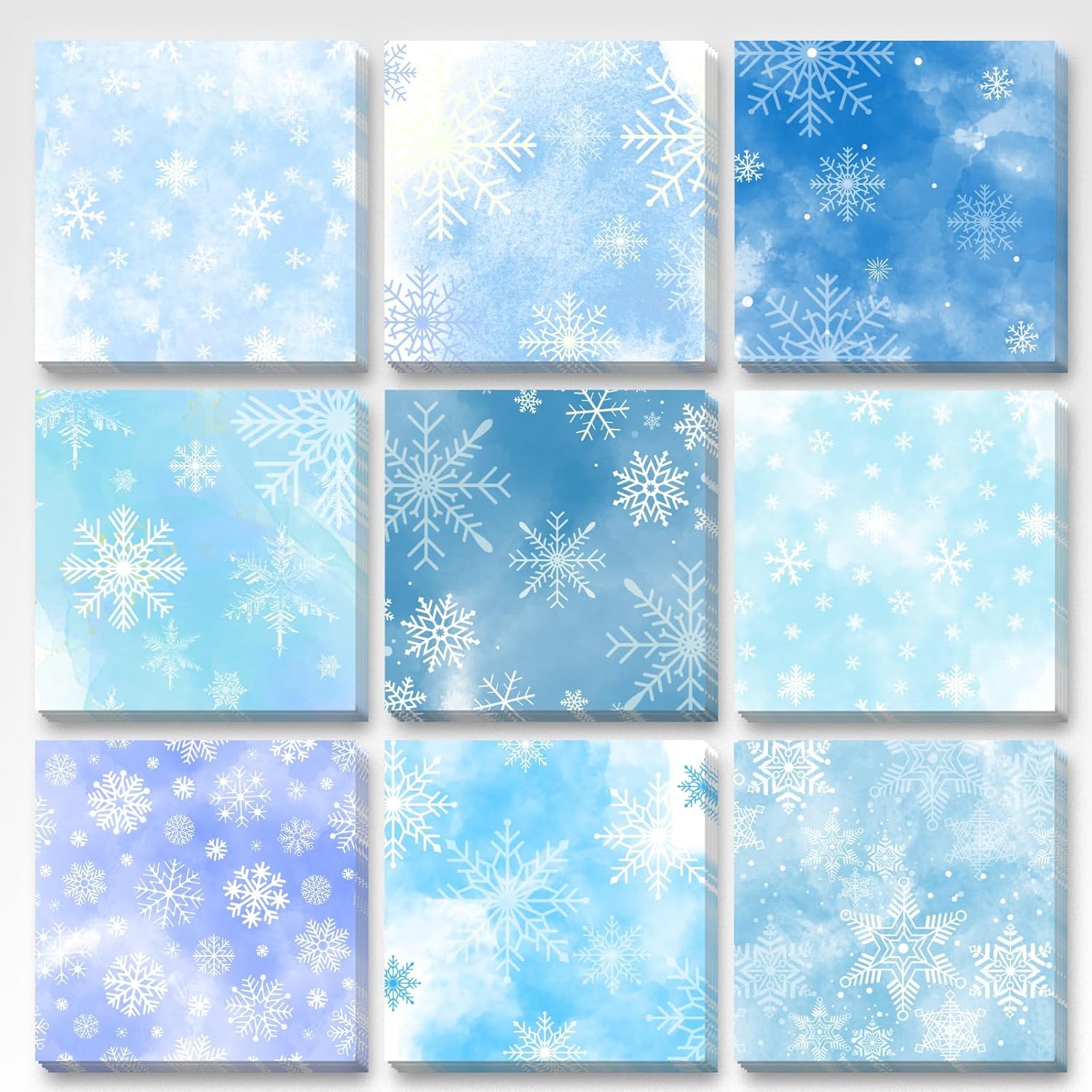 Amazon.com : 9 Pieces Winter Snowflakes Sticky Notes 3x3 Inch Cute ...