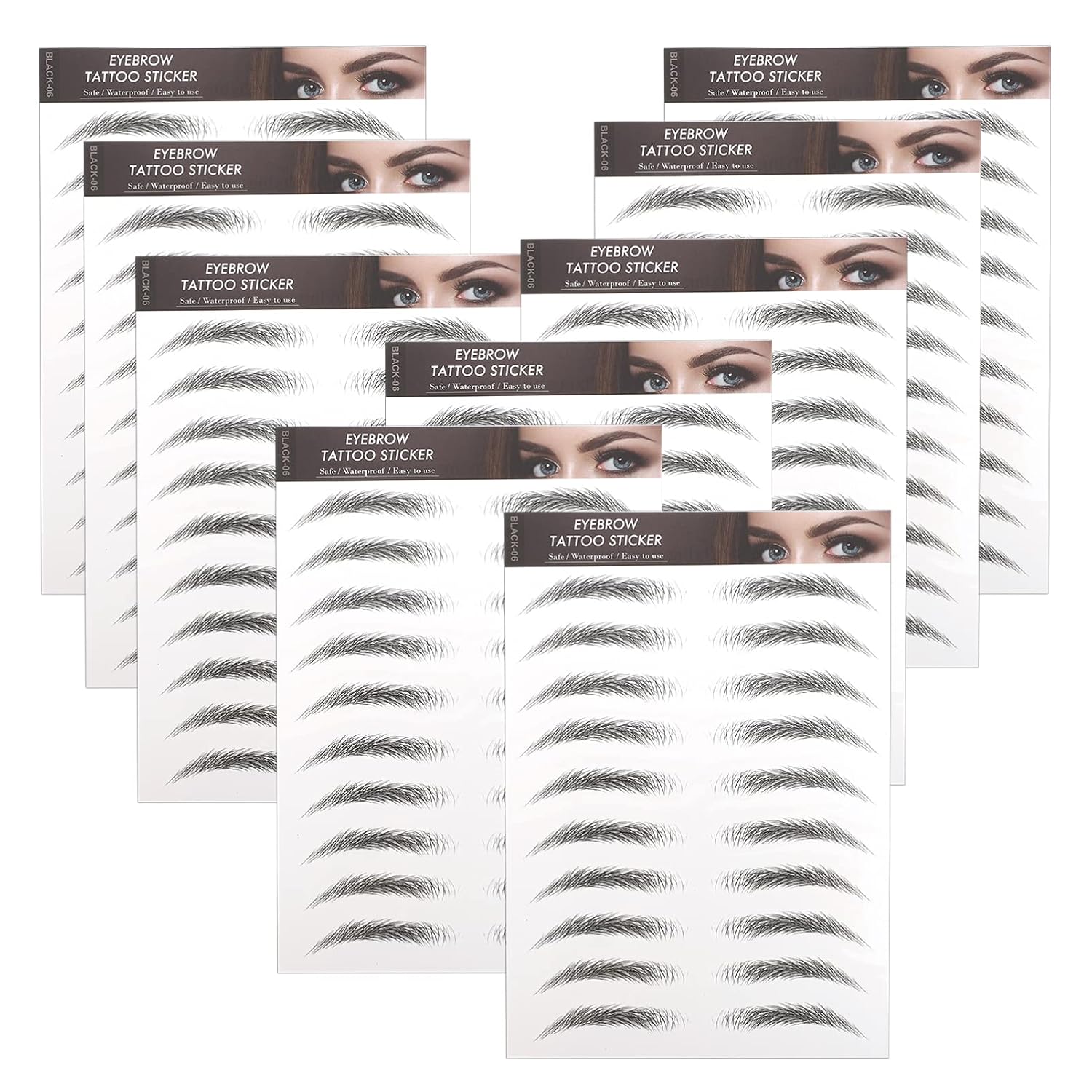 Amazon.com : Lurrose Eyebrow Sticker Black Stickers 3D Hair-like s 10 ...