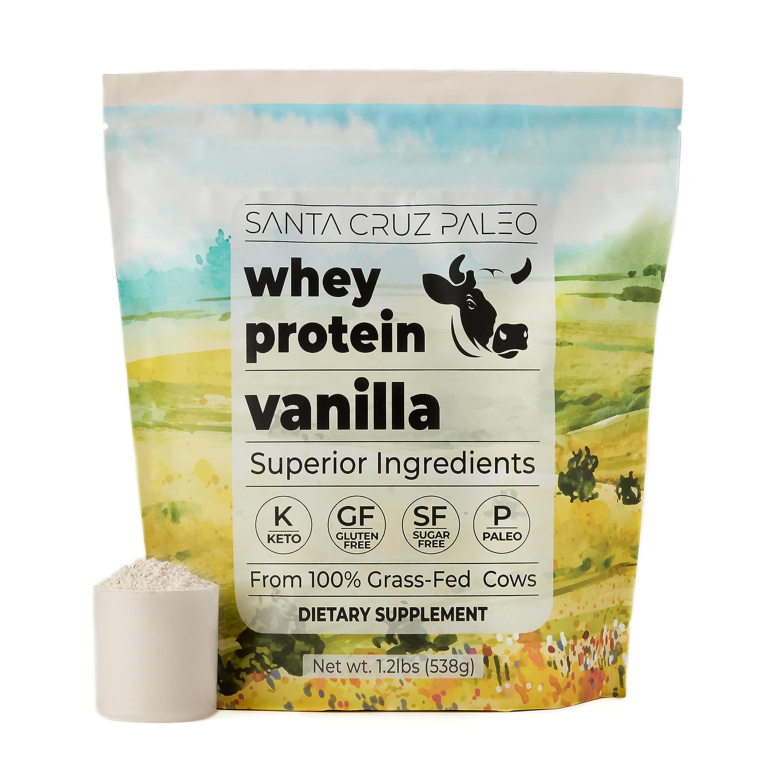 Amazon.com: Santa Cruz Paleo Whey Protein Powder, Vanilla, 20g Grass ...