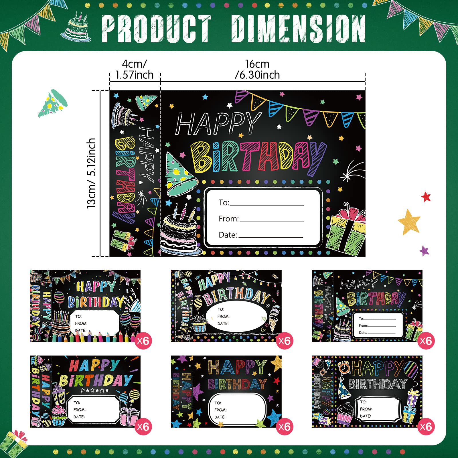 Birthday Celebration Supplies 36-Pack Happy Birthday Certificates ...
