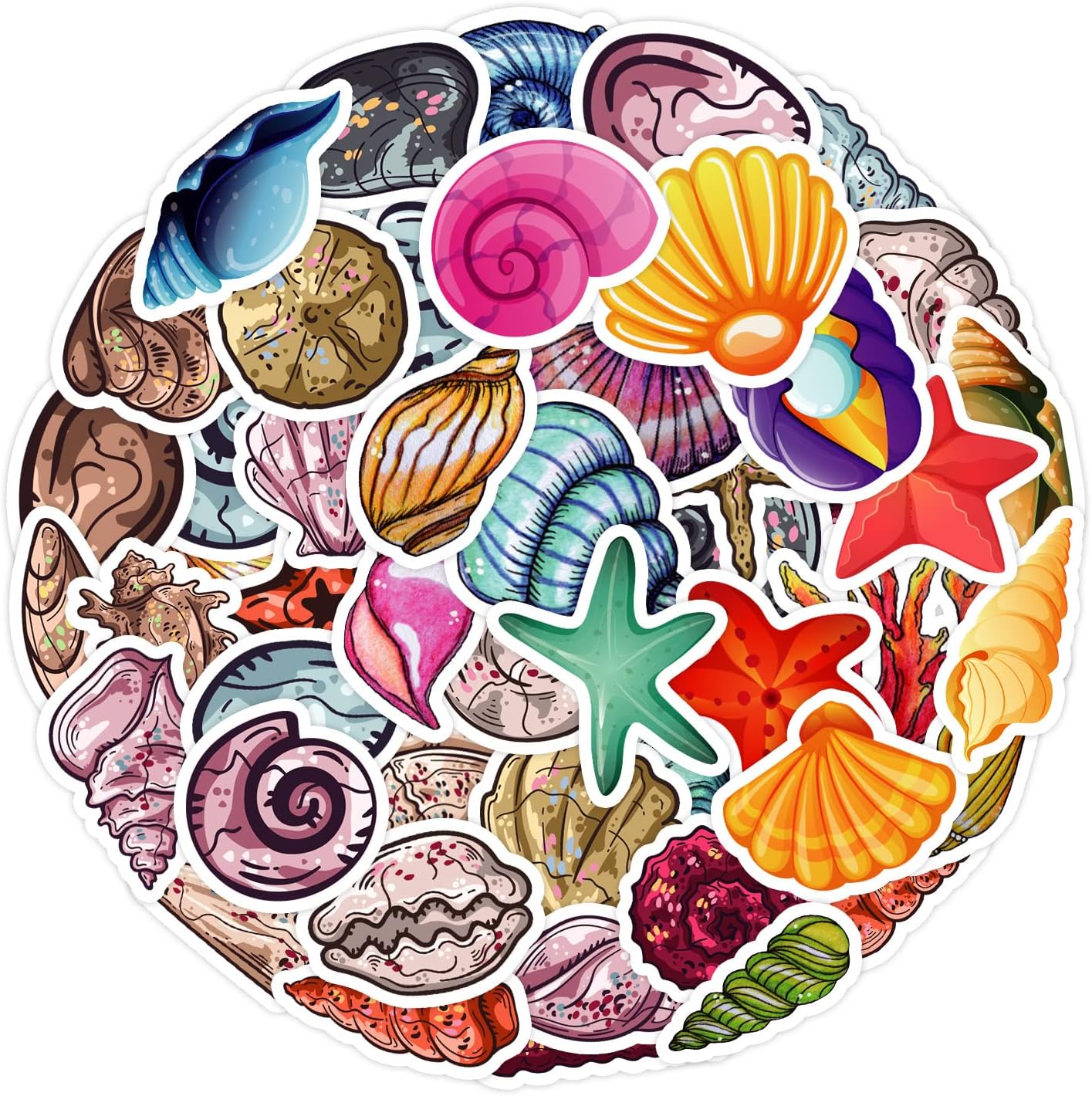Amazon.com: Sea Shell Stickers 50Pcs Laptop Stickers Aesthetic,Sea Life ...