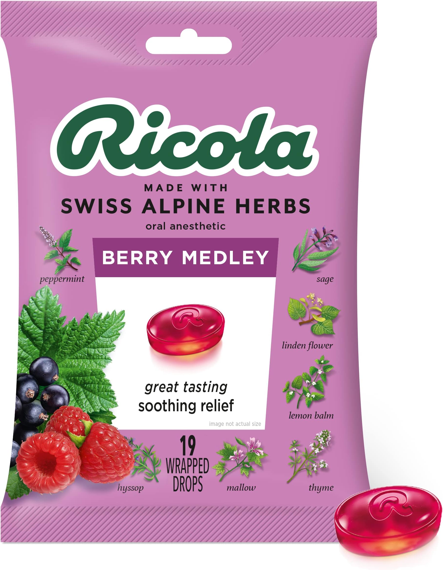 Amazon.com: Ricola Herbal Lemon Mint Cough Suppressant Throat Drops ...