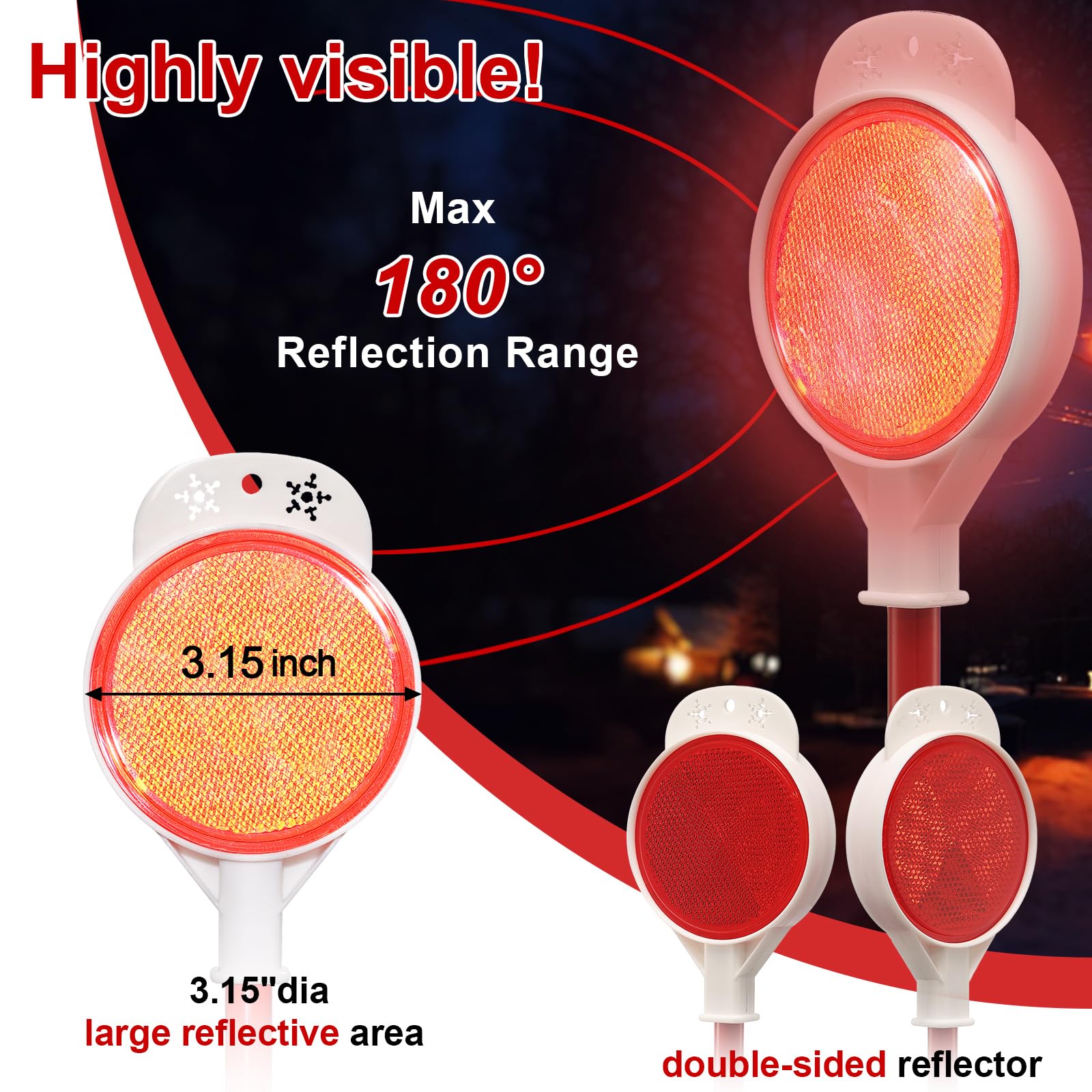 Heavy Duty Driveway Reflector Markers White Reflective Road Driveway