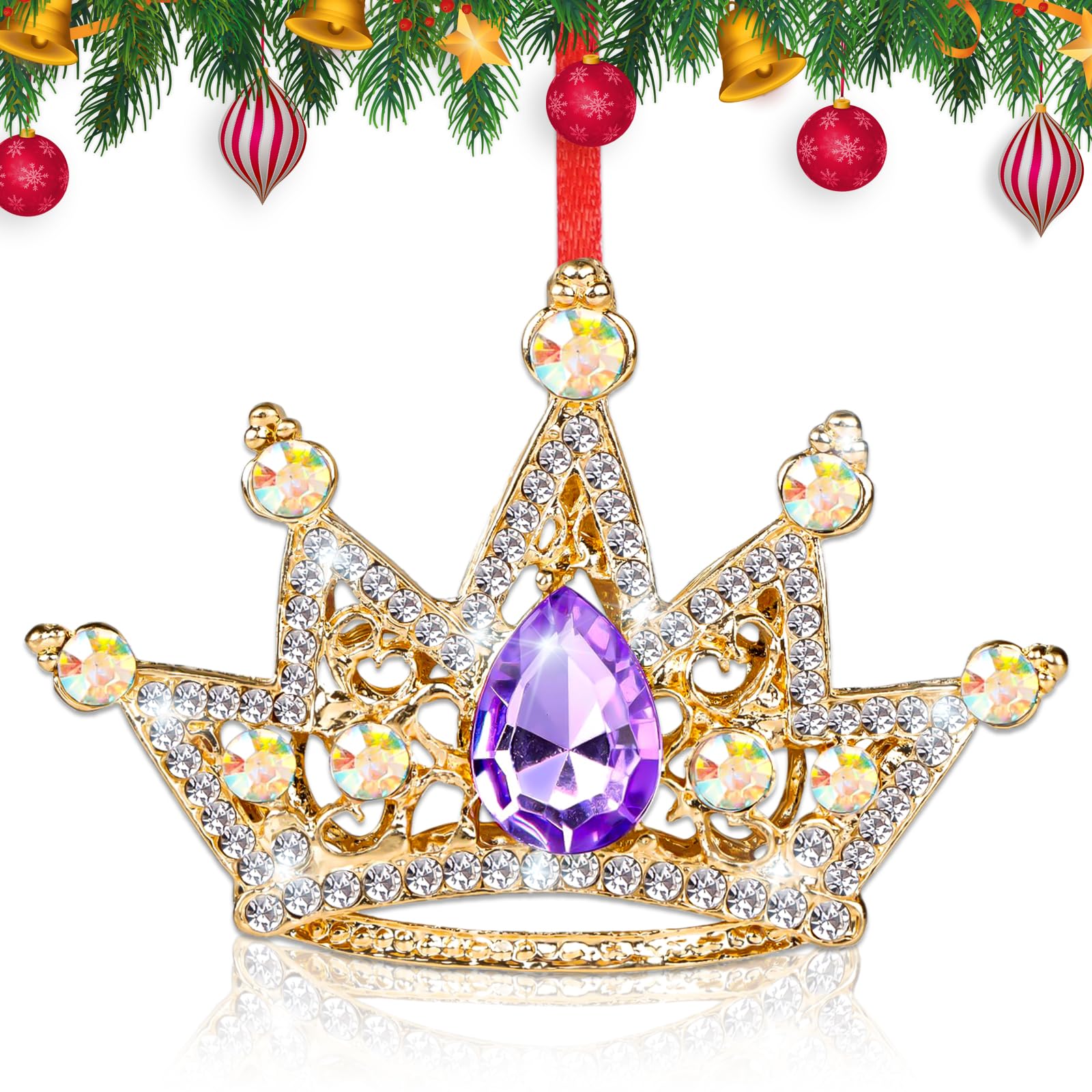 Amazon.com: Fsaoor Crown Ornament 2024 - Purple Crown Ornaments for ...