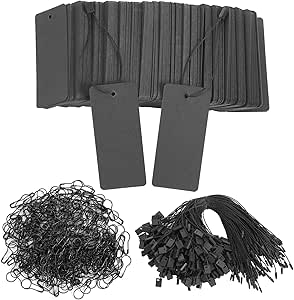 300 Set Black Price Tags with String Gift Tags with Safety Pins Custom ...