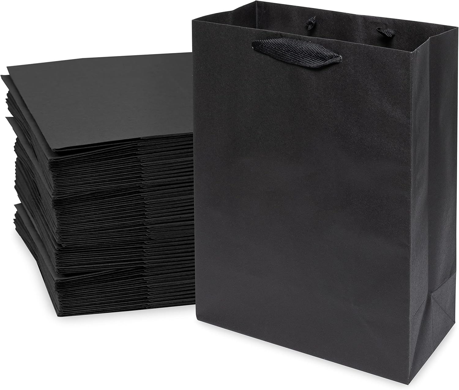 Amazon.com: Prime Line Packaging Black Gift Bags with Handles, Kraft ...