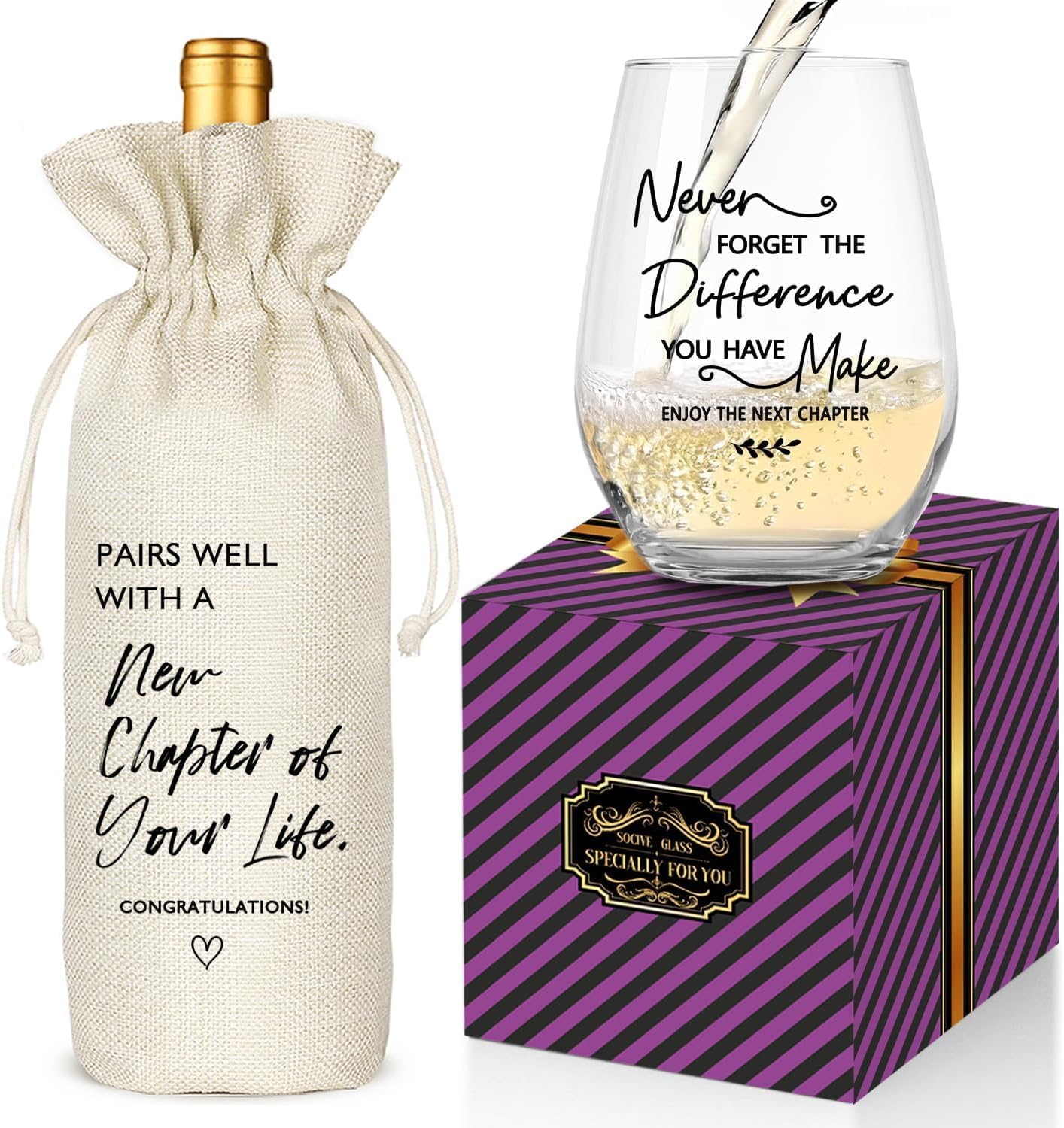 Amazon.com | New Job Gifts Wine Glass, Farewell Gifts for Coworkers ...