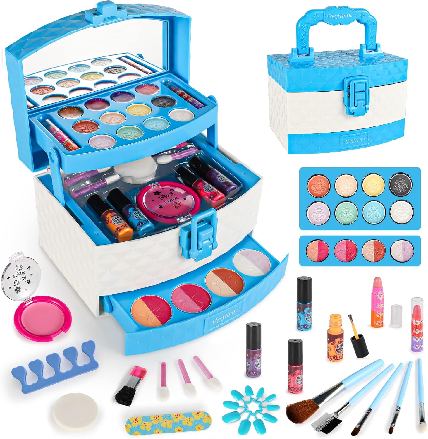 Amazon.com: Vextronic Kids Makeup Kit for Girl, Washable Non-Toxic ...